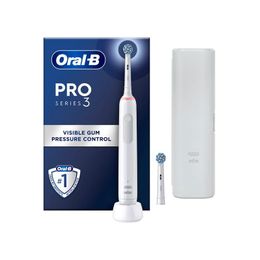 Oral-B Elektrische Zahnbürste Pro3 White + Extra Sensi Brush Head