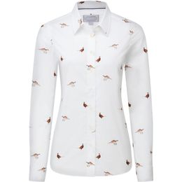 Sch&ouml;ffel Country Bluse Norfolk Pheasant/Wei&szlig; mit Fasanmotiv (Gr&ouml;&szlig;e: 8)