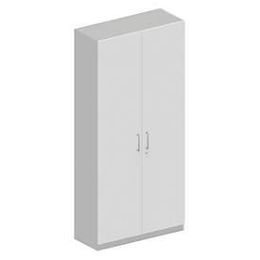 Schäfer Shop Schäfer Shop Genius Garderobenschrank TETRIS SOLID, 6 Ordnerhöhen, 1 Fachboden, Kleiderstange, abschließbar, B 1000 x T 412 x H 2239 mm, weißalu/weiß