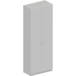 Schäfer Shop Schäfer Shop Genius Garderobenschrank TETRIS SOLID, 6 OH, 1 Fachboden, Kleiderstange, abschließbar, B 800 x T 412 x H 2239 mm, weißalu/lichtgrau