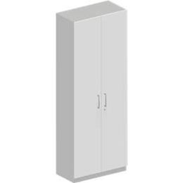 Schäfer Shop Schäfer Shop Genius Garderobenschrank TETRIS SOLID, 6 Ordnerhöhen, 1 Fachboden, Kleiderstange, abschließbar, B 800 x T 412 x H 2239 mm, weißalu/weiß