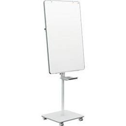 Mobiles Flipchart NOBO Move & Meet, abnehmbares Whiteboard, magnetisch, B 714 x T 1200 x H 453 mm, Stahl, weiß