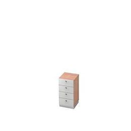 Schubladenschrank, 2 OH, B 400 x T 420 mm, Nussbaum-Dekor/silber