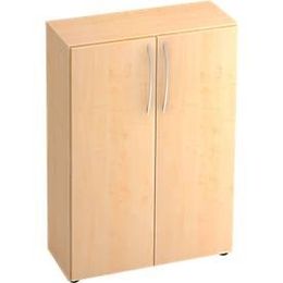 Schrank TARA, 3 Ordnerhöhen, B 800 x T 330 x H 1144 mm, Flügeltüren, 2 Fachböden, stapelbar, Ahorn-Dekor