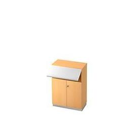 Aktenschrank mit Sicherheitsklappe, 3 OH, B 800 x T 420 mm, Buche-Dekor