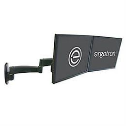 ergotron® 200 Series Dual Monitorarm, Wandmontage, für 2 Displays bis 22″ & bis 5,9 kg, um 360° drehbar, tiefenverstellbar, VESA, schwarz