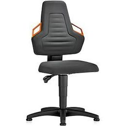 bimos Arbeitsdrehstuhl, Gleiter, Supertec schwarz, Griffe orange