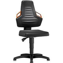 bimos Arbeitsdrehstuhl, Gleiter, PU-Schaum schwarz, Griffe orange