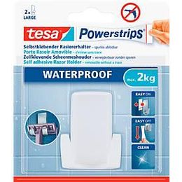 Tesa Powerstrips Haken Wave, für Feuchträume, hält Gegenstände bis 2 kg, 1 Stück