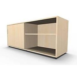 Schäfer Shop Schäfer Shop Select Sideboard, mit Schiebetür, abschließbar, Spanplatte, B 1600 x T 500 x H 663 mm, links anstellbar, Ahorn