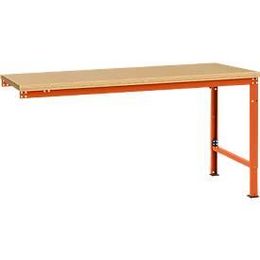 Manuflex Ansatztisch UNIVERSAL Spezial, Tischplatte Multiplex, 1750x1000, rotorange