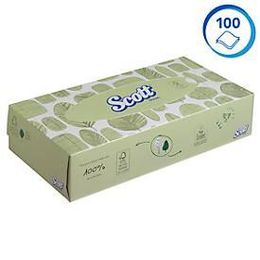 Scott® Kosmetiktücher 8837, 2-lagig, 1 Box mit 100 Tüchern, Tuchgröße ca. L 215 x B 186 mm, FSC®-Papier, weiß