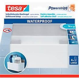 Tesa Powerstrips Korb-Regal Zoom, mit Edelstahlleiste, belastbar bis max. 3 kg