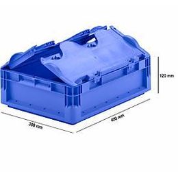 Schäfer Shop Euro Box Leichtbehälter ELB 4120, aus PP, Inhalt 10,9 L, mit Deckel, blau