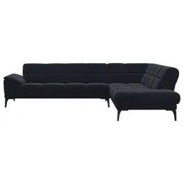 Ecksofa FLEXLUX "Viale L-Form, mit attraktiver und aktueller Rückensteppung" Sofas Gr. B/H/T: 284cm x 218cm x 74cm, Velvet, Schenkel rechts, blau (royal blau) Ecksofa Sitzaufbau mit hochwertigem Kaltschaum für mehr Sitzkomfort