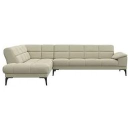 Ecksofa FLEXLUX "Viale L-Form, mit attraktiver und aktueller Rückensteppung" Sofas Gr. B/H/T: 284cm x 218cm x 74cm, Chenille, Schenkel links, beige (sandy beige) Ecksofa Sitzaufbau mit hochwertigem Kaltschaum für mehr Sitzkomfort