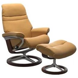 Relaxsessel stressless "Sunrise", gelb (honey), Material Bezug, Ausführung Funktion, Maße B/H/T, Leder BATICK: BATICK ist ein leicht korrigiertes, durchgefärbtes und genarbtes Möbelleder, bei dem die meisten Unebenheiten und Spuren in der Regel entfernt wurden., Leder PALOMA: PALOMA ist ein durchgefärbtes Semianilin-Möbelleder mit natürlicher Narbung., ROHLEDER Stoff Q2 FARON: Ein fester zuverläss