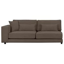 Ecksofa OTTO products "Grenette" Sofas Gr. B/H/T: 204cm x 77cm x 100cm, Struktur (recyceltes Polyester), Armlehne links, Armlehne links, braun frei oder als Teil des Modulsofas, Baumwollmix recycelte Stoffe