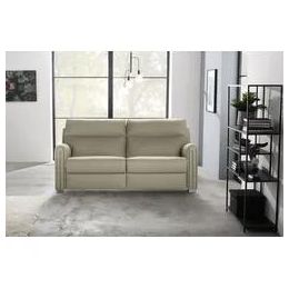 2-Sitzer NICOLETTI HOME "Atlanta" Sofas Gr. B/H/T: 154cm x 99cm x 94cm, Luxus-Microfaser Wildlederoptik, ohne Relaxfunktion, beige (cream) Breite 154 cm, wahlweise mit Relaxfunktion