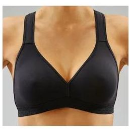 Sport-BH Petite Fleur Gr. 70, Cup A, schwarz (2xschwarz), Damen, Jersey, Obermaterial: 75% Baumwolle, 15% Elasthan, 10% Polyester, BHs Sport-BH BH, ohne Bügel für Yoga