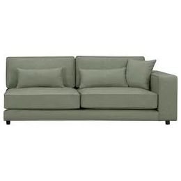 Ecksofa OTTO products "Grenette" Sofas Gr. B/H/T: 204cm x 77cm x 100cm, Samtoptik recycelt, Armlehne rechts, Armlehne rechts, grün frei oder als Teil des Modulsofas, Baumwollmix recycelte Stoffe