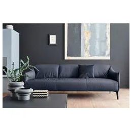 3-Sitzer W.Schillig "sally" Sofas Gr. B/H/T: 224cm x 78cm x 84cm, Longlife Xtra-Leder Z59, blau (blau z59) mit Metall-Winkelfüßen in Schwarz pulverbeschichtet, Breite 224 cm