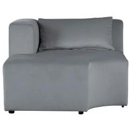 Ottomane LEONIQUE "Alexane" Sofas Gr. B/H/T: 97cm x 70cm x 118cm, Samtoptik, Ottomane links, grau Modul zum eigenen Zusammenstellen; viele Bezugsqualitäten und Farben