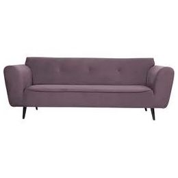 2-Sitzer Tom Tailor HOME "NEW WAVE CHIC" Sofas Gr. B/H/T: 193cm x 81cm x 91cm, Samtstoff TSV, lila (lavender tsv 18) mit Knöpfen im Rücken, Breite 193 cm