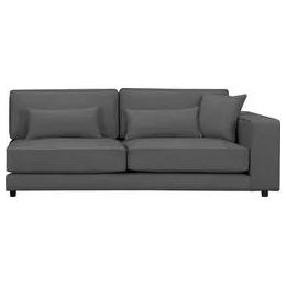 Ecksofa OTTO products "Grenette" Sofas Gr. B/H/T: 204cm x 77cm x 100cm, Samtoptik recycelt, Armlehne rechts, Armlehne rechts, grau (anthrazit) frei oder als Teil des Modulsofas, Baumwollmix recycelte Stoffe