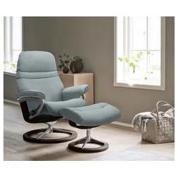 Relaxsessel stressless "Sunrise", blau (light blau jasmine), B:83cm H:105cm T:74cm, Leder BATICK: BATICK ist ein leicht korrigiertes, durchgefärbtes und genarbtes Möbelleder, bei dem die meisten Unebenheiten und Spuren in der Regel entfernt wurden., Leder PALOMA: PALOMA ist ein durchgefärbtes Semianilin-Möbelleder mit natürlicher Narbung., ROHLEDER Stoff Q2 FARON: Ein fester zuverlässiger Bouclu00