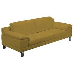 2,5-Sitzer Egoitaliano "Shakira, Design und Sitzkomfort auf hohem Niveau, tolle Details" Sofas Gr. B/H/T: 216cm x 84cm x 92cm, Luxus-Microfaser Lederoptik, gelb bequeme Armlehne und Rückenlehne