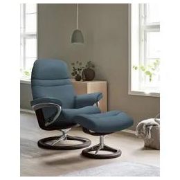 Relaxsessel stressless "Sunrise", blau (petrol q2 faron), B:79cm H:103cm T:73cm, Leder BATICK: BATICK ist ein leicht korrigiertes, durchgefärbtes und genarbtes Möbelleder, bei dem die meisten Unebenheiten und Spuren in der Regel entfernt wurden., Leder PALOMA: PALOMA ist ein durchgefärbtes Semianilin-Möbelleder mit natürlicher Narbung., ROHLEDER Stoff Q2 FARON: Ein fester zuverlässiger Bouclu00e9 