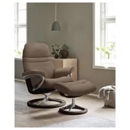 Relaxsessel stressless "Sunrise", braun (schwarz beige q2 faron), B:79cm H:103cm T:73cm, Leder BATICK: BATICK ist ein leicht korrigiertes, durchgefärbtes und genarbtes Möbelleder, bei dem die meisten Unebenheiten und Spuren in der Regel entfernt wurden., Leder PALOMA: PALOMA ist ein durchgefärbtes Semianilin-Möbelleder mit natürlicher Narbung., ROHLEDER Stoff Q2 FARON: Ein fester zuverlässiger Bou