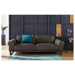 2,5-Sitzer W.Schillig "montanaa" Sofas Gr. B/H/T: 232 cm x 78 cm x 94 cm, Longlife Xtra-Leder Z59, braun (braun z59) mit Metallkufen in Schwarz pulverbeschichtet, Breite 232 cm