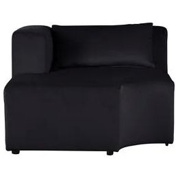 Ottomane LEONIQUE "Alexane" Sofas Gr. B/H/T: 97cm x 70cm x 118cm, Samtoptik, Ottomane links, schwarz Modul zum eigenen Zusammenstellen; viele Bezugsqualitäten und Farben