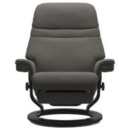 Relaxsessel stressless "Sunrise" Sessel Gr. Leder PALOMA, PowerTM Leg & Back-mit Akku-Classic Base Schwarz, Relaxfunktion-Drehfunktion-Integrierte Fußstütze-PlusTMSystem, B/H/T: 88cm x 103cm x 78cm, grau (metal grey paloma) elektrisch verstellbar, optional 2-motorisch, Größe M & L