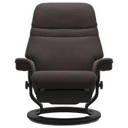 Relaxsessel stressless "Sunrise" Sessel Gr. Leder PALOMA, PowerTM Leg & Back-ohne Akku-Classic Base Schwarz, Relaxfunktion-Drehfunktion-Integrierte Fußstütze-PlusTMSystem, B/H/T: 79cm x 103cm x 78cm, braun (chocolate paloma) elektrisch verstellbar, optional 2-motorisch, Größe M & L