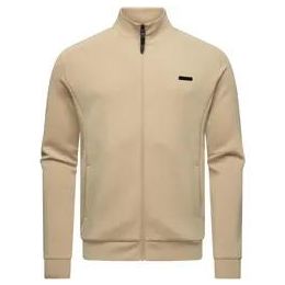 Sweatjacke Ragwear "Vittom" Gr. L (52), beige (sand) Herren Sweatjacken Schlichte Alltags-Jacke mit hohem Kragen