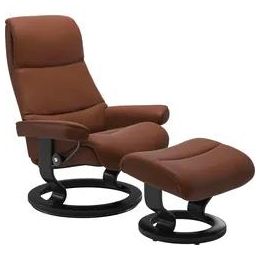 Relaxsessel stressless "View" Sessel Gr. Leder PALOMA, Cross Base Schwarz, Relaxfunktion-Drehfunktion-PlusTMSystem-Gleitsystem, B/H/T: 82cm x 108cm x 81cm, braun (copper paloma) mit Classic Base, Größe M,Gestell Schwarz