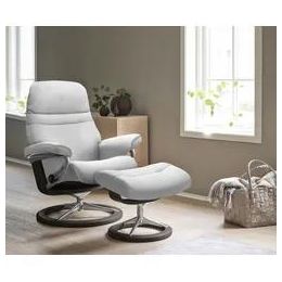 Relaxsessel stressless "Sunrise" Sessel Gr. ROHLEDER Stoff Q2 FARON, Relaxfunktion-Drehfunktion-PlusTMSystem-Gleitsystem-BalanceAdaptTM, B/H/T: 92cm x 105cm x 80cm, grau (light q2 faron) mit Signature Base, Größe L, Gestell Wenge