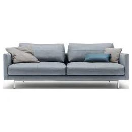 3-Sitzer CREATION BY ROLF BENZ "CR.414, Designsofa, edles Sofa, Loungesofa, Ledersofa, klares Design" Sofas Gr. B/H/T: 200cm x 91cm x 106cm, blau (saphierblau, grau) aus Leder oder Chenille, erstklassiger Sitzkomfort, legere Polsterung