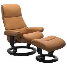 Relaxsessel stressless "View" Sessel Gr. Material Bezug, Cross Base Schwarz, Funktion Ausführung, Maße B/H/T, braun (new caramel) mit Classic Base, Größe S,Gestell Schwarz