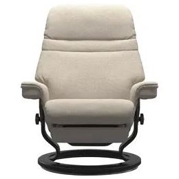 Relaxsessel stressless "Sunrise" Sessel Gr. ROHLEDER Stoff Q2 FARON, PowerTM Leg & Back-ohne Akku-Classic Base Schwarz, Relaxfunktion-Drehfunktion-Integrierte Fußstütze-PlusTMSystem, B/H/T: 88cm x 103cm x 78cm, beige (light q2 faron) elektrisch verstellbar, optional 2-motorisch, Größe M & L