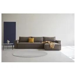 4-Sitzer INNOVATION LIVING TM "Newilla" Sofas Gr. B/H/T: 341 cm x 65 cm x 176 cm, Bouclé, langer Schenkel beidseitig montierbar, grau (taupe) 10cm Pocket Spring Komfort, großer Stauraum, stabile Stahlkonstruktion