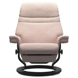 Relaxsessel stressless "Sunrise" Sessel Gr. ROHLEDER Stoff Q2 FARON, PowerTM Leg & Back-ohne Akku-Classic Base Schwarz, Relaxfunktion-Drehfunktion-Integrierte Fußstütze-PlusTMSystem, B/H/T: 88cm x 103cm x 78cm, pink (light q2 faron) elektrisch verstellbar, optional 2-motorisch, Größe M & L