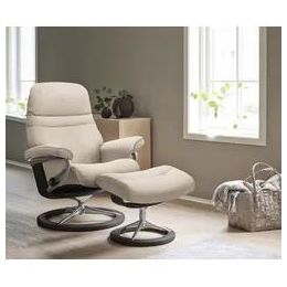 Relaxsessel stressless "Sunrise" Sessel Gr. ROHLEDER Stoff Q2 FARON, Relaxfunktion-Drehfunktion-PlusTMSystem-Gleitsystem-BalanceAdaptTM, B/H/T: 92cm x 105cm x 80cm, beige (light q2 faron) mit Signature Base, Größe L, Gestell Wenge