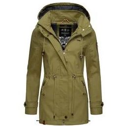 Outdoorjacke Marikoo "Nyokoo" Gr. S (36), grün Damen Jacken modische Baumwoll Übergangsjacke mit großer Kapuze