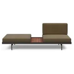 Schlafsofa INNOVATION LIVING TM "Puri Designcouch, innovativ und elegant, Solitärmöbel, Daybed" Sofas Gr. B/H/T: 195cm x 69cm x 80cm, Polyester, grün (dusty olive) Designobjekt, Kaltschaumpolsterung für hohen Sitz- und Liegekomfort