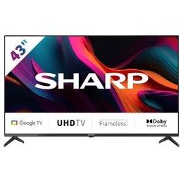 G (A bis G) Sharp LED-Fernseher "Sharp 43GL4260E Google TV 108 cm (43 Zoll) 4K Ultra HD TV" Fernseher 4K Ultra HD, Dolby Atmos, Dolby Vision, HDMI 2.1 mit eARC) Gr. 43, schwarz