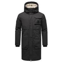 Wintermantel STONE HARBOUR "Cyriaan XX" Gr. L (52), schwarz Herren Mäntel Langer Winterparka mit großen Eingrifftaschen